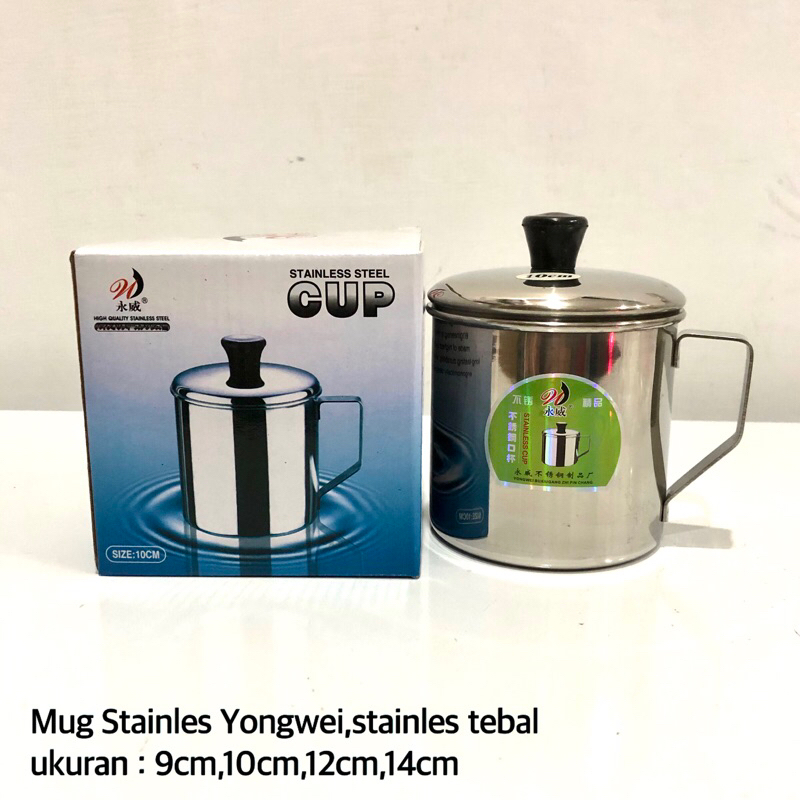 Jual mug gelas stainles tutup yongwei bagus tebal | Shopee Indonesia
