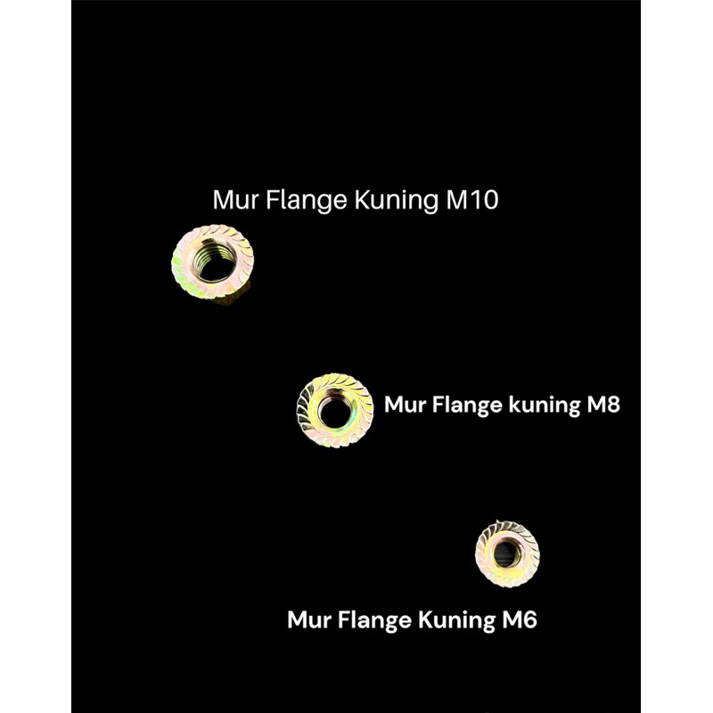 Jual Mur Flange Kuning M6(Kunci 10) , M8(Kunci 12) , M10(Kunci 14 ...