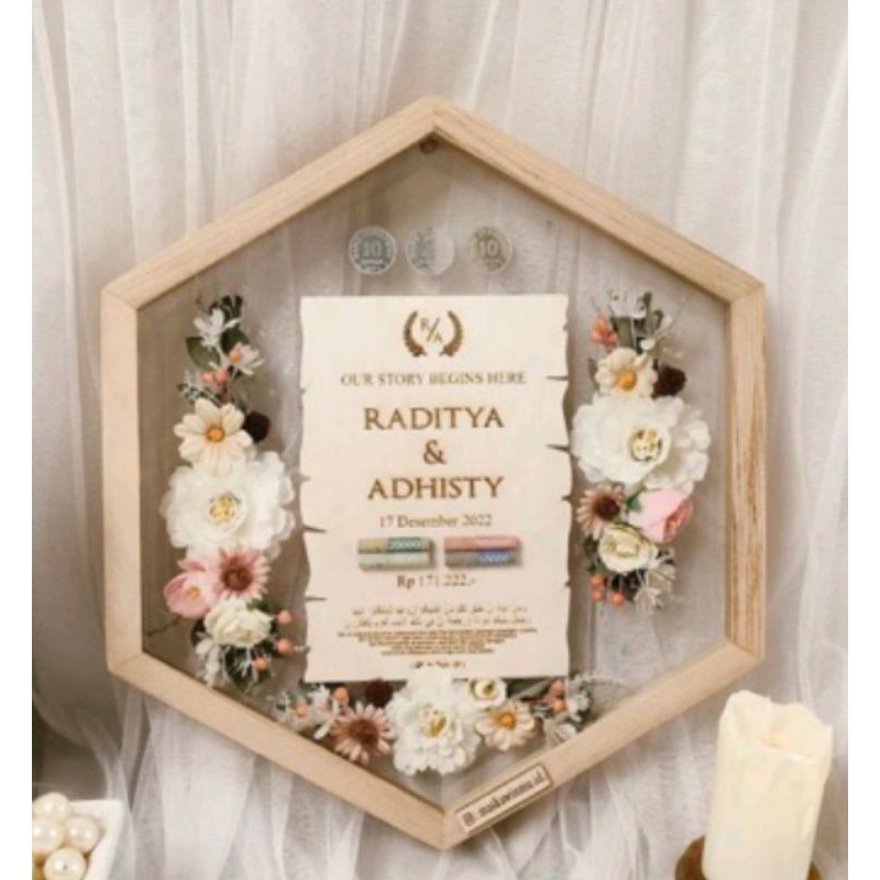 Jual Bingkai Mahar Hexagonal Transparan Uk 35cm (ONLY BINGKAI) | Shopee Indonesia