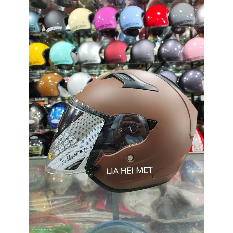 Jual HELM HALF FACE ZEUS 627 POLOS MATT BROWN / HELM ZEUS 627 MATT ...