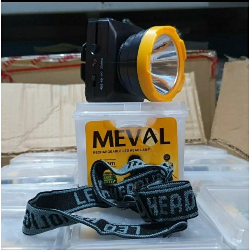 Jual Senter Kepala Meval Led 20w Daylight MH1-03A Putih | Shopee Indonesia