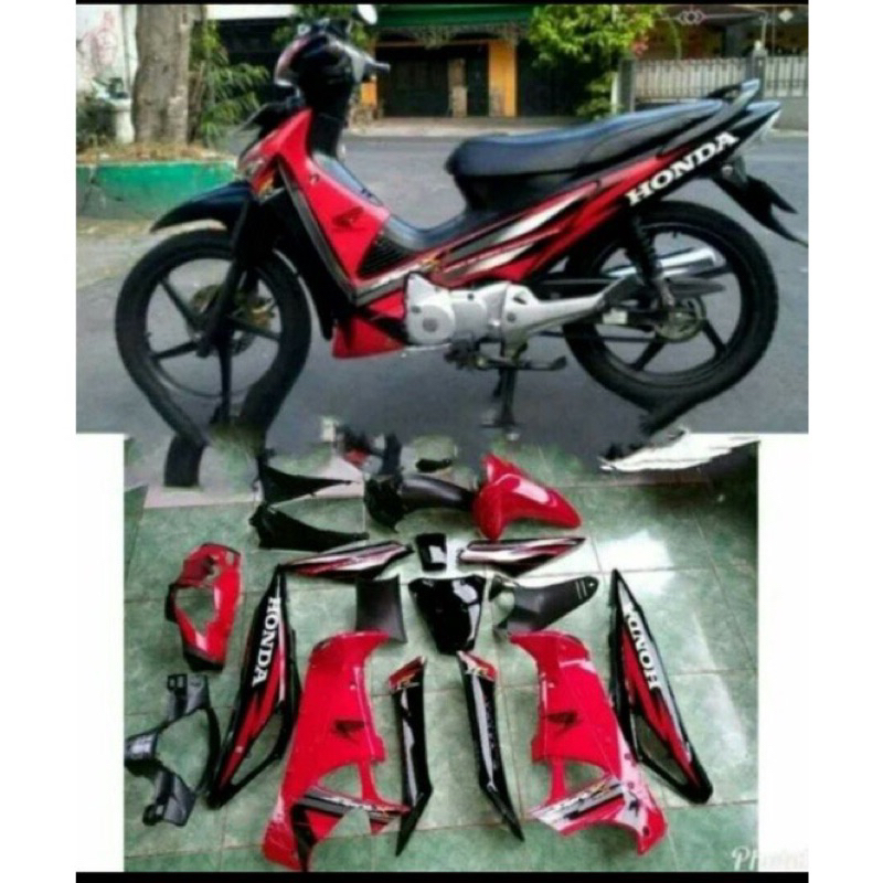 Jual sepaket full halus honda supra x 125 lama warna merah dan hitam ...