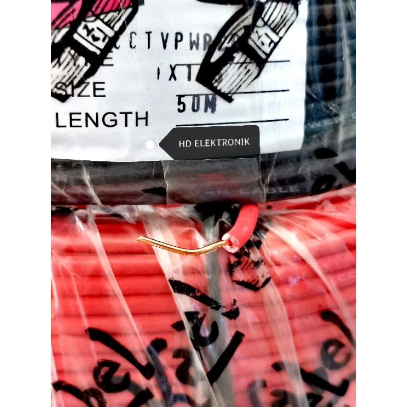 Jual KABEL NYA KAWAT TUNGGAL 1 x 1,5 panjang 50 CABLE TEMBAGA LIDI ...