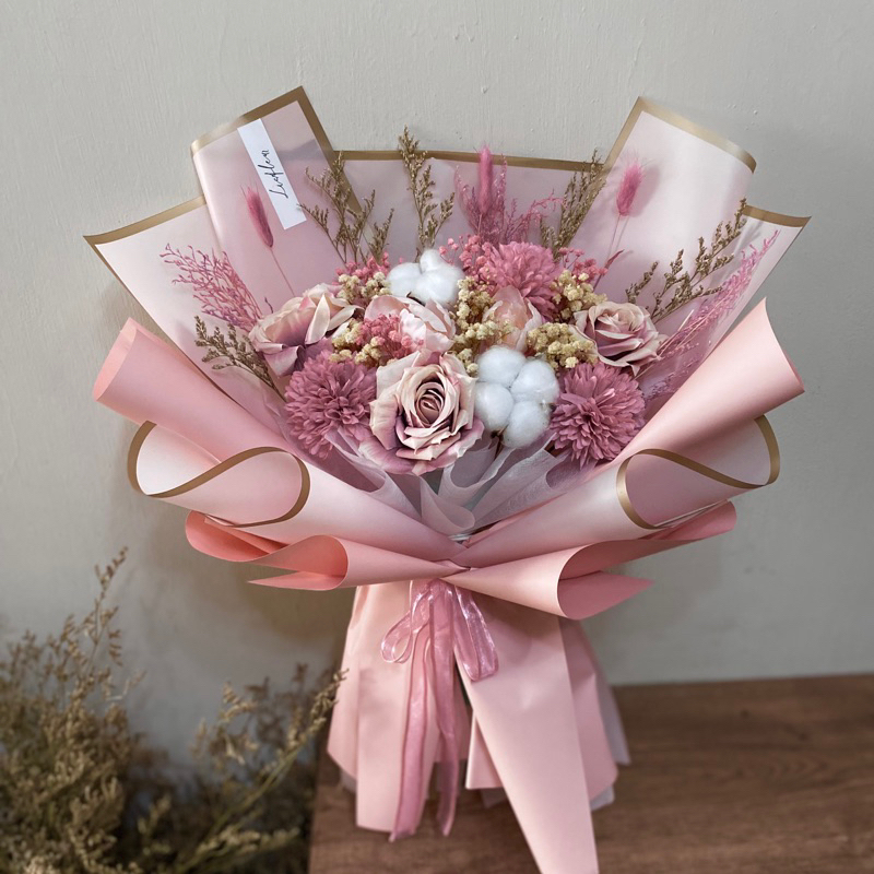Jual buket bunga kode dionna dustypink | Shopee Indonesia