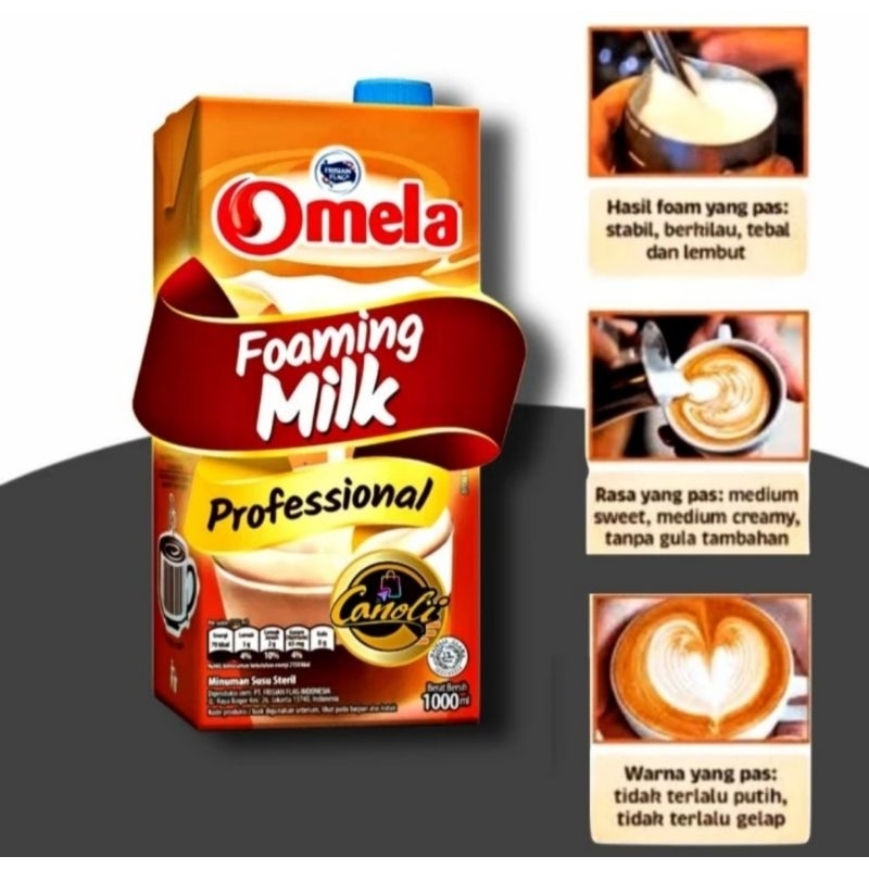 Jual susu uht omela foaming milk 1 liter professional 1L | Shopee Indonesia