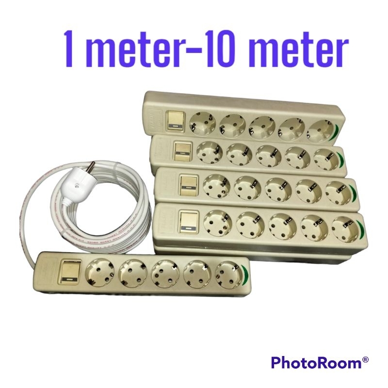 Jual stop kontak on off 5 lubang+kabel panjang 1,2,3,4,5,6,7,8,9 ...