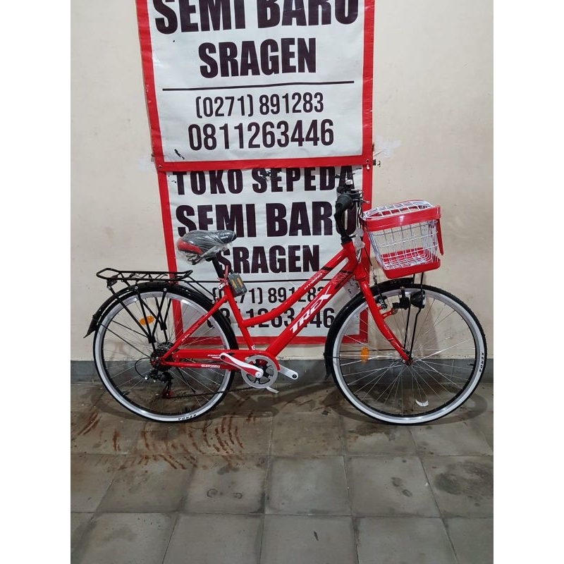 Jual sepeda perempuan keranjang ctb 26 trex hybrid besi | Shopee Indonesia