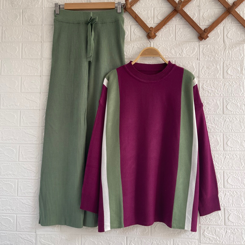 Jual ONESET VEST NADIA TALIA SAMPING PELANGI SETALAN KULOT DAN ROK ...