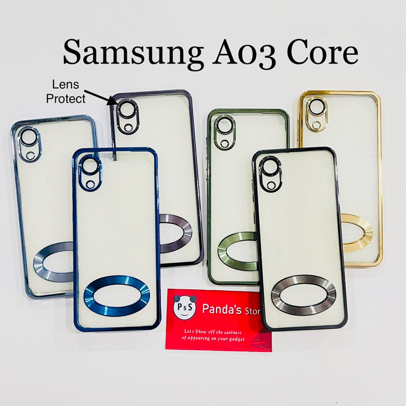 Jual Softcase Samsung A03 Core Lens Protector Circle Chrome Logo Clear ...