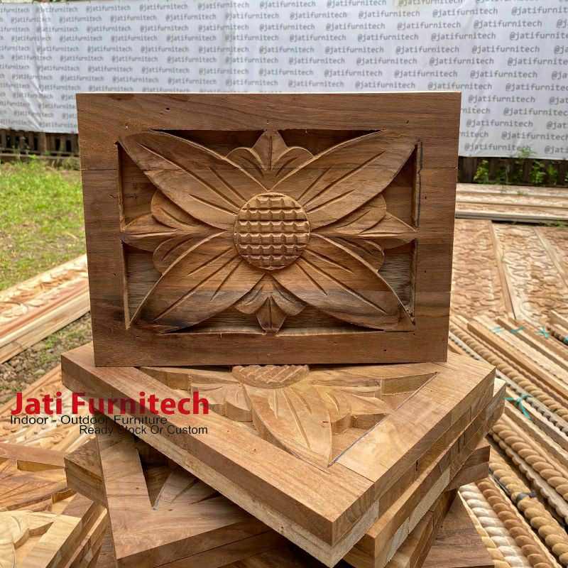 Jual ukiran tempel kayu jati - hiasan dinding - 23x30 tebal 3cm ...
