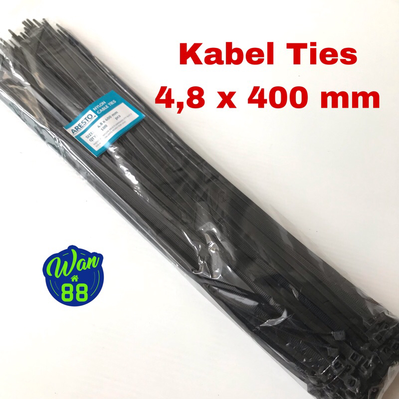 Jual Kabel Ties 4,8x400 mm Hitam Aresto High Quality (100 pcs) | Shopee Indonesia