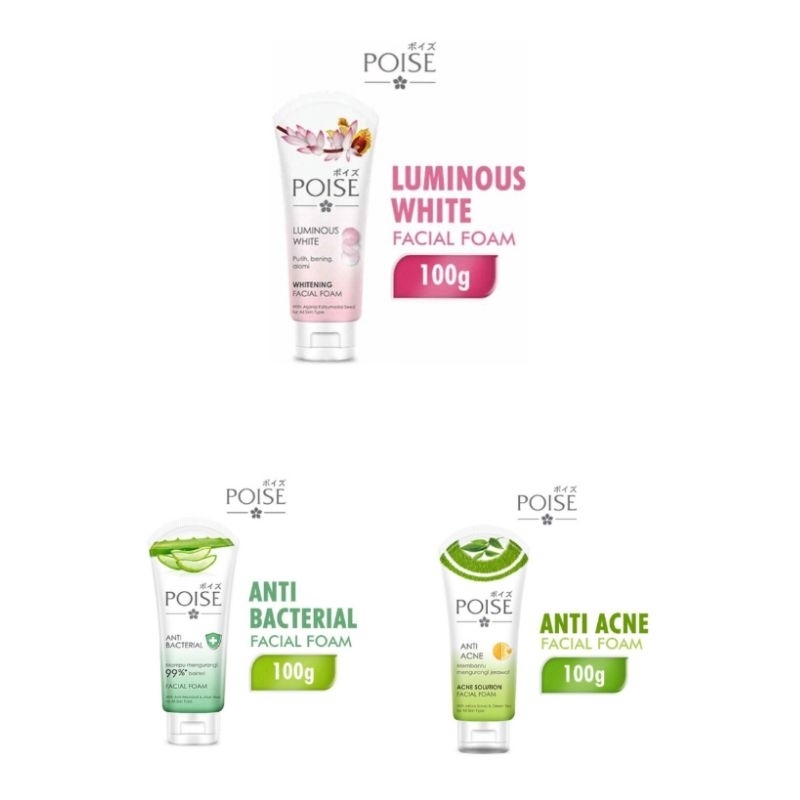 Jual POISE 3 VARIAN FACIAL FOAM Netto 100 Ml | Shopee Indonesia