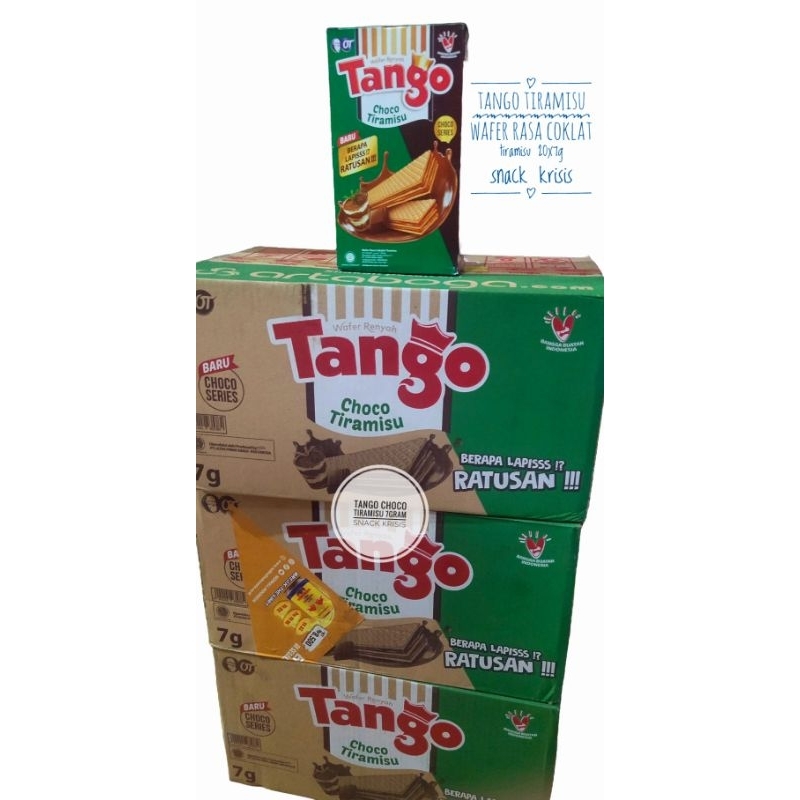 Jual 1 Karton Wafer Tango Rasa Coklat tiramisu isi 12 box | Shopee ...