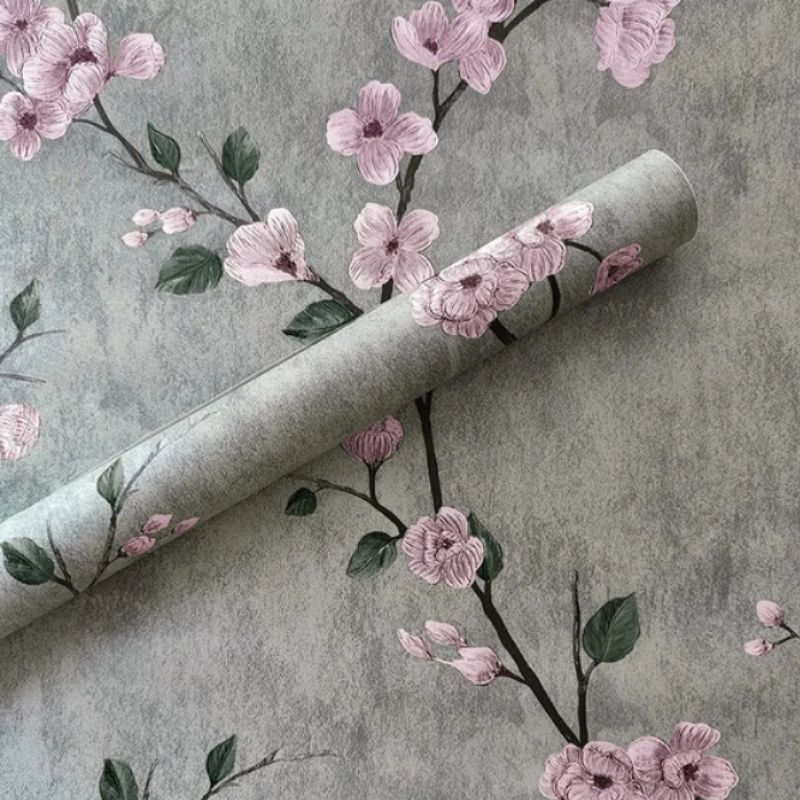 Jual Wallpaper Dinding Sticker Dinding Putih Gading Ranting Daun Sakura ...