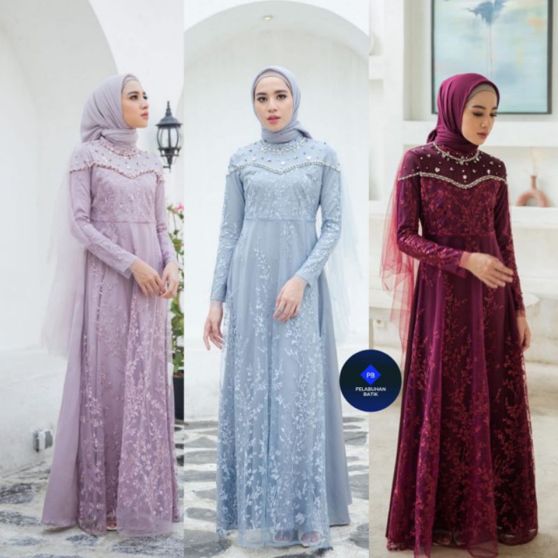 Jual GAMIS LEBARAN NAMIRA BROKAT BRUKAT TILE MODERN WANITA GAMIS PESTA GAMIS MAXI NAMIRA DRESS ...