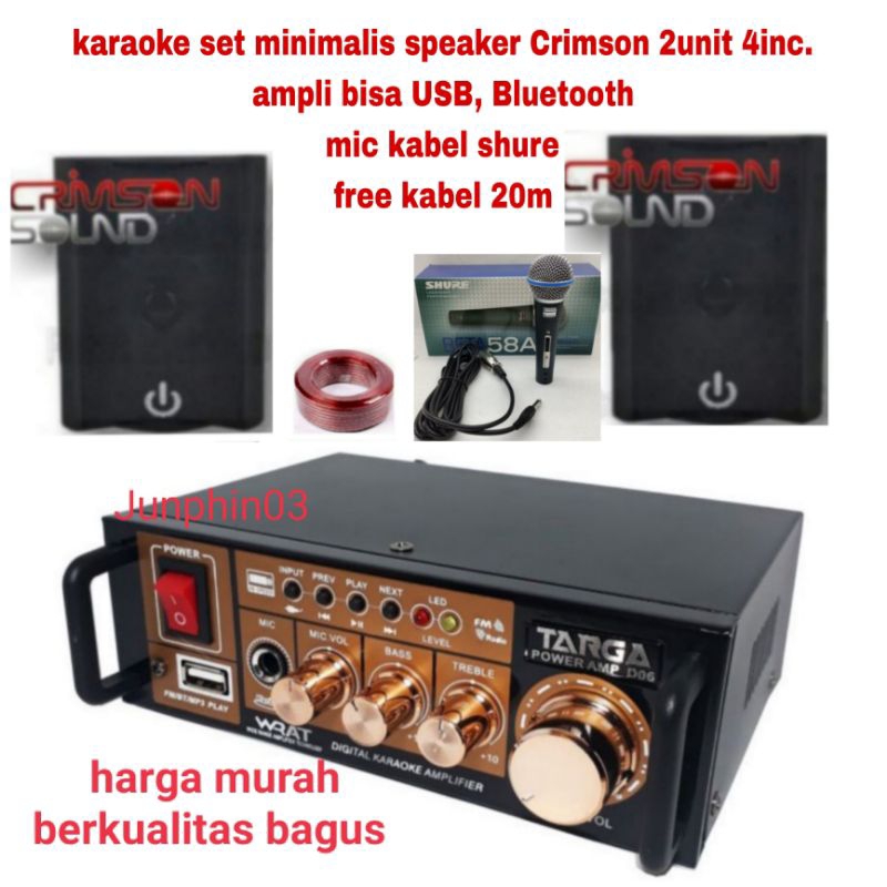 Jual paket karaoke set minimalis speaker, ampli bluetooth,mic | Shopee ...