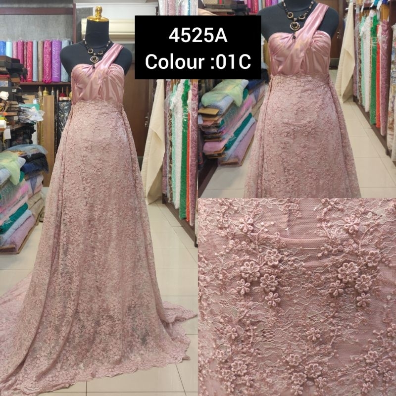 Jual Kain Tile Brokat Bunga Kecil 3D Timbul 4525A pink Salem | Shopee ...