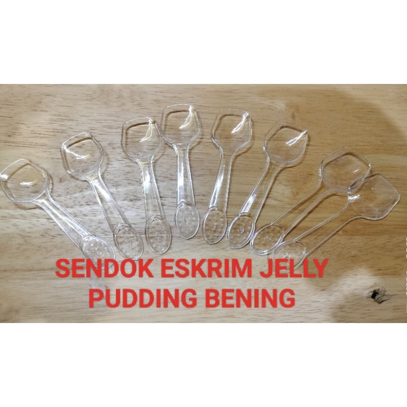 Jual isi 100 SENDOK ESKRIM PUDDING JELLY / SENDOK SEKOP BENING PUTIH ...