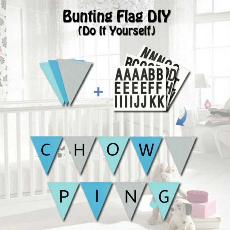 Jual DIY bunting flag segitiga banner flag diy | bunting flag dekorasi ...