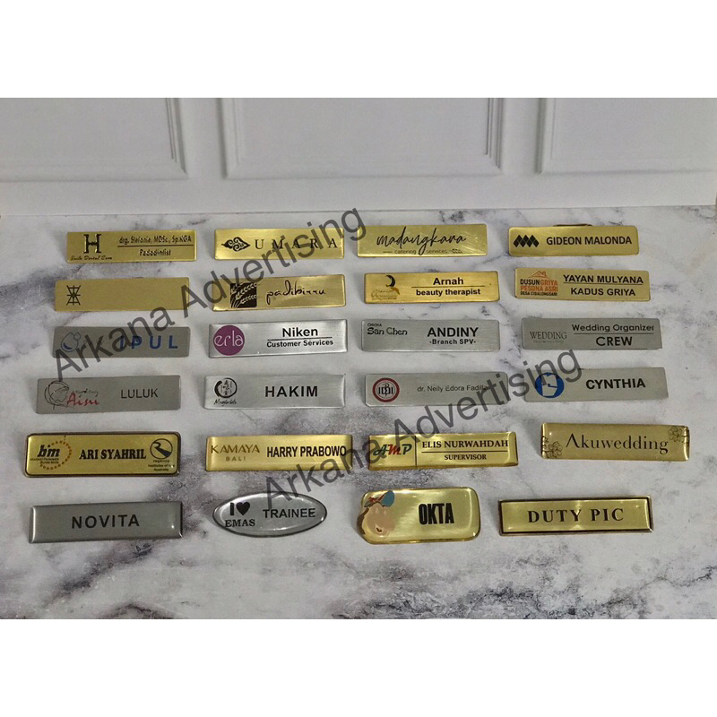 Jual Name Tag Logam Custom | Shopee Indonesia