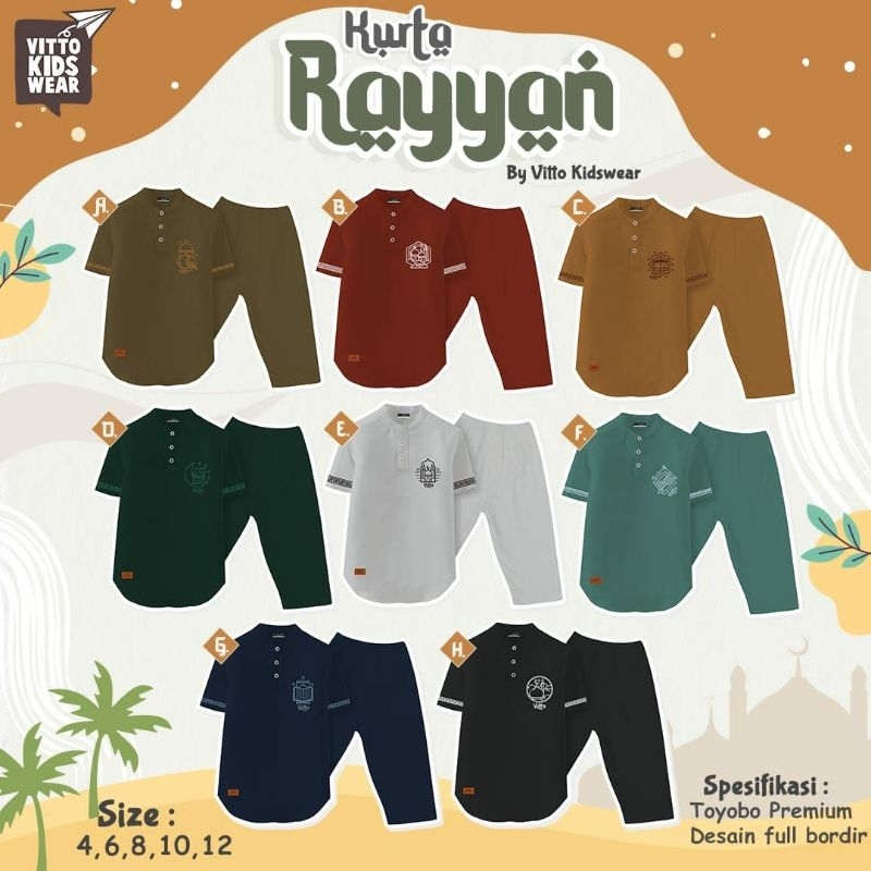 Jual Vitto kids wear/Kurta Rayyan Vitto/Kurta set anak 4-11Tahun/Koko ...