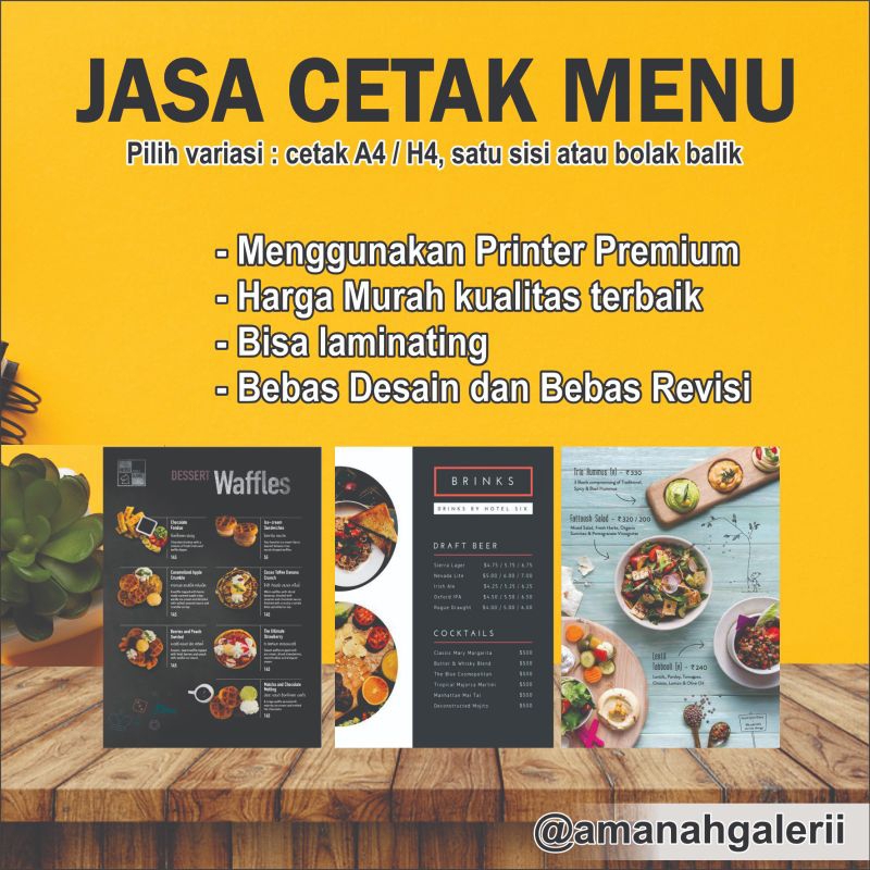 Jual Cetak Menu Makanan Premium Murah | Shopee Indonesia