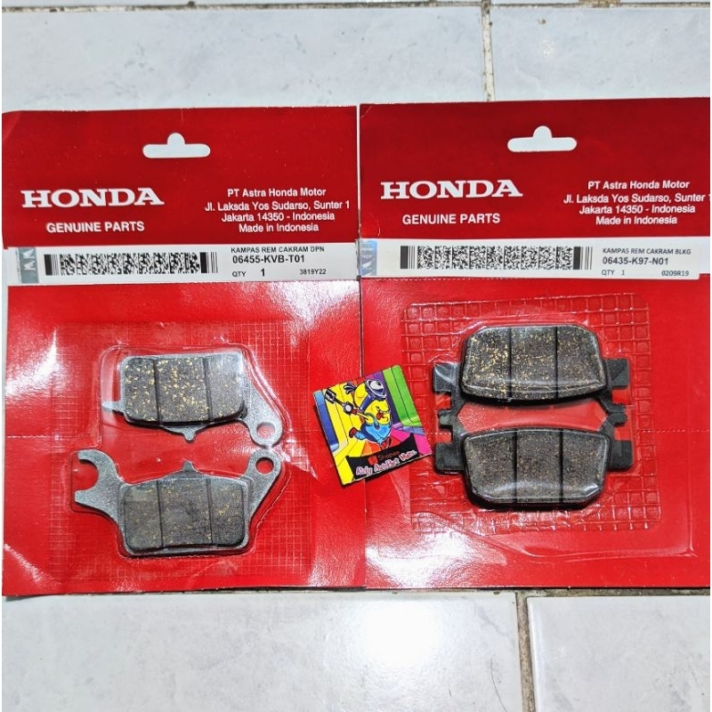 Jual Kampas rem depan belakang AHM Honda Vario 160 new ABS Double disc ...