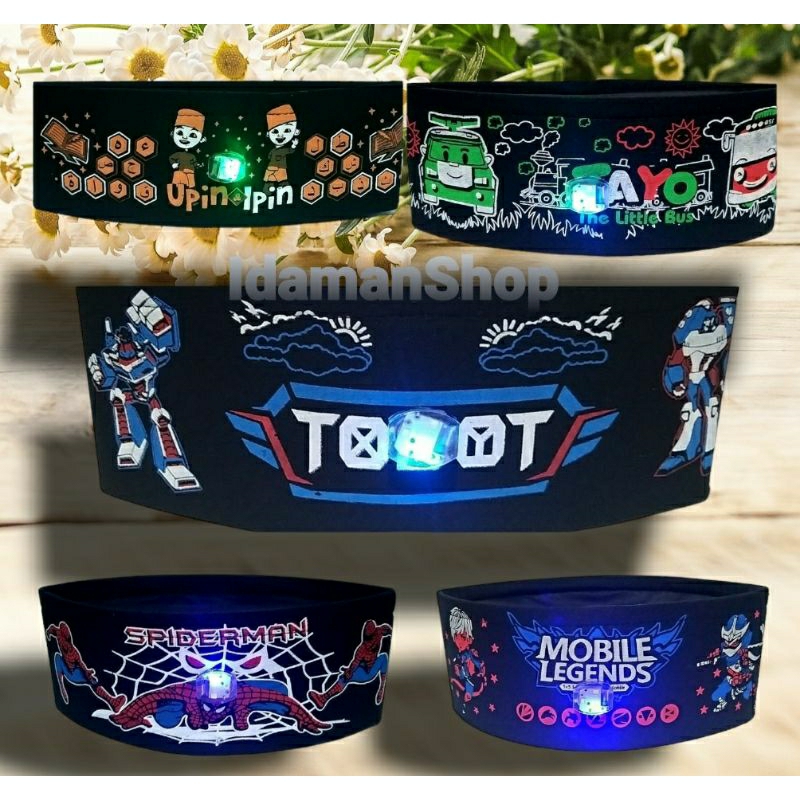 Jual Peci Songkok Kopiah Anak Karakter Lampu Led Sentuh Menyala Spon ...