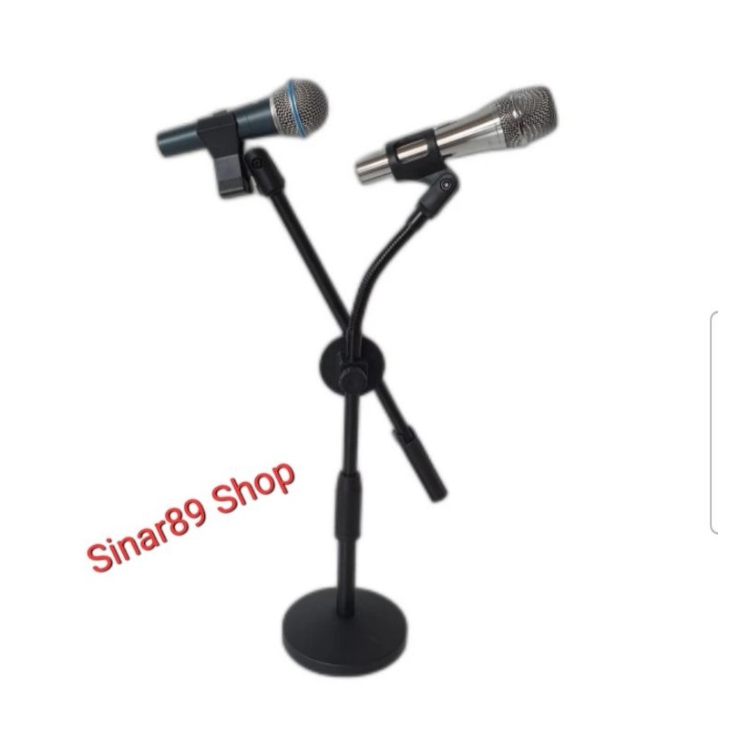 Jual Tiang Mic Meja / Stand Mic Meja / Tripod Mic Meja Double Mic, Full ...