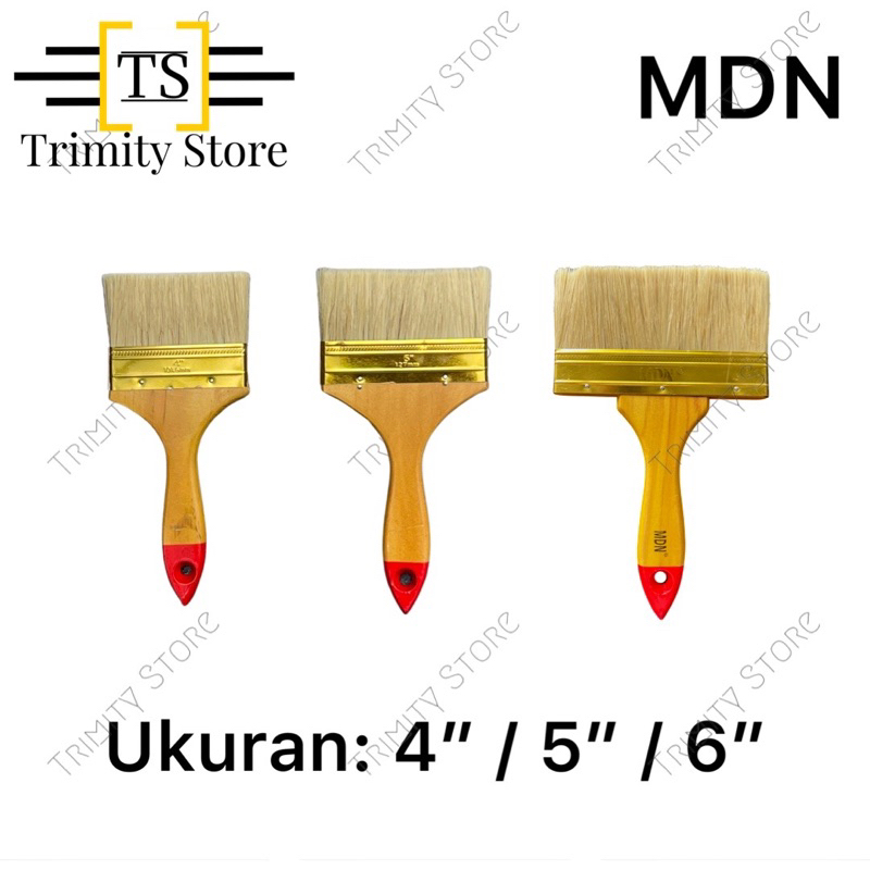 Jual Kuas Cat Tembok Dinding / Kuas Pernis Tebal Gagang Kayu Ukuran 4 ...