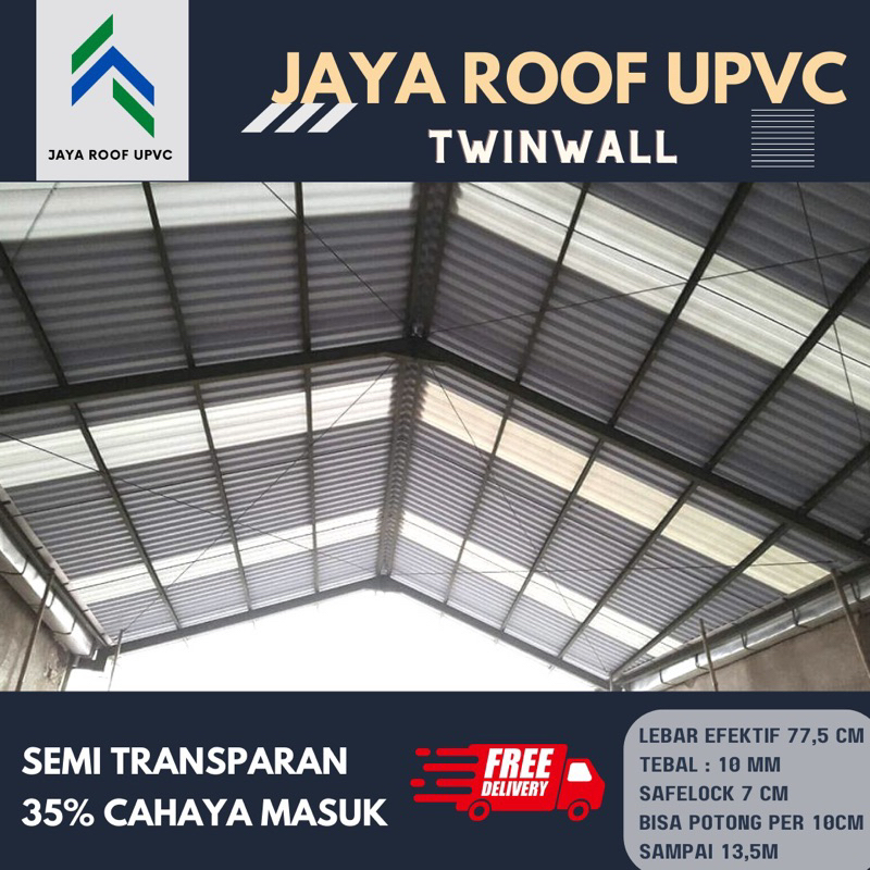 Jual Atap UPVC Jaya Roof TEMBUS CAHAYA (Semi Transparan) setara Alderon ...