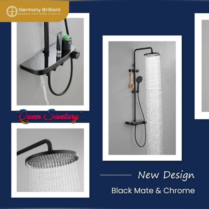 Jual GBV1888B Shower Tiang Mixer Hitam ORIGINAL GERMANY BRILLIANT ...