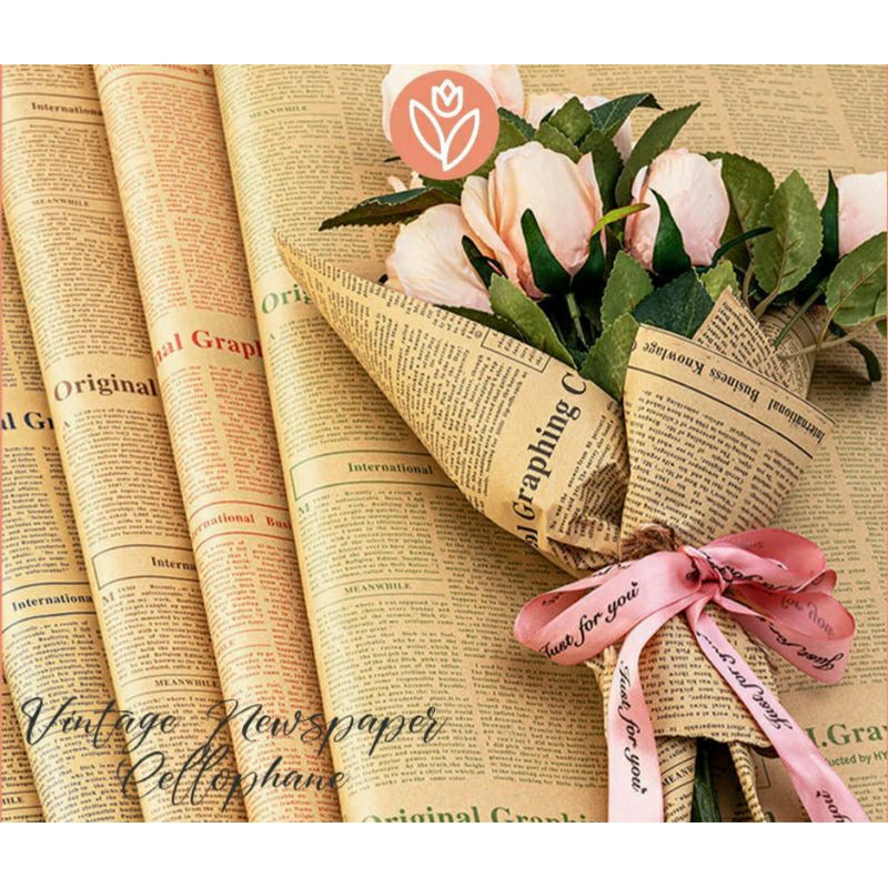 Jual Kertas Buket Motif Koran Vintage | Shopee Indonesia