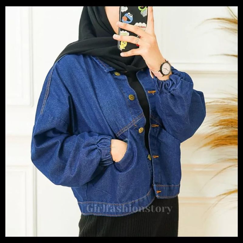 Jual OVERSIZE JACKET JEANS WANITA VINTAGE BLUE ACID JAKET DENIM ...