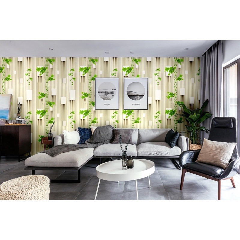 Jual Wallpaper Dinding Wallpaper Bunga Daun Rambat 7m,s/d 8m Lebar 45cm ...