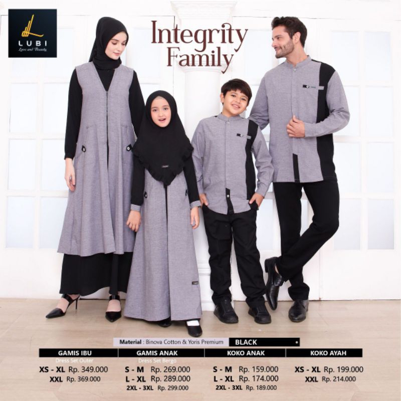 Jual Sarimbit Integrity LUBI Hitam Outer Gamis Dewasa Terpisah | Shopee ...
