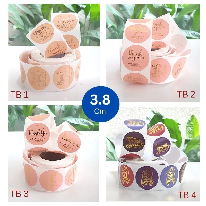 Jual Sticker Thank You Bulat 3,8 cm | Shopee Indonesia