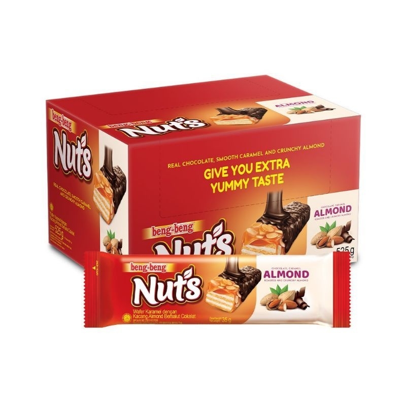 Jual Wafer Coklat Beng Beng Nuts Almond box isi 15 pcs @35Gr | Shopee Indonesia