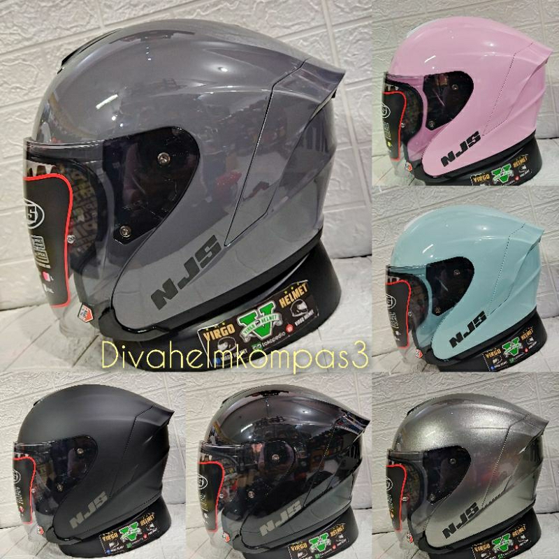 Jual Helm half face njs kairoz solid original | Shopee Indonesia