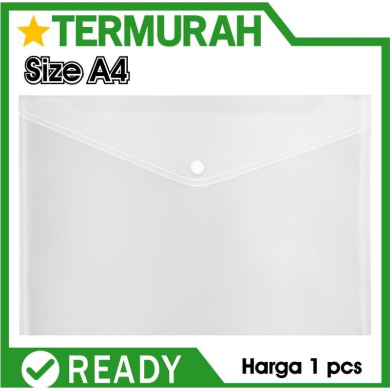 Jual Map Plastik Kancing Punggung folio File Bag Tas A4 F4 Anti Air ...