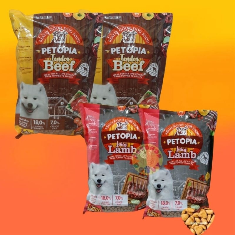 Jual PETOPIA DRY FOOD 800gram BEEF ATAU LAMB MAKANAN ANJING KERING MERK ...