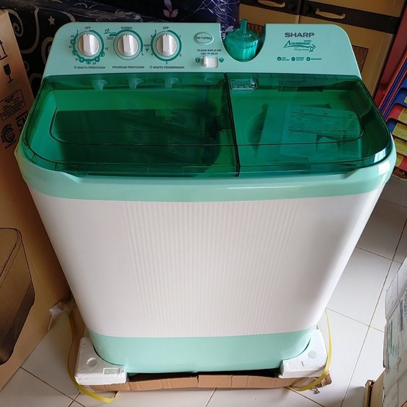 Jual MESIN CUCI SHARP 10KG 2 TABUNG ES-T 1070 | Shopee Indonesia
