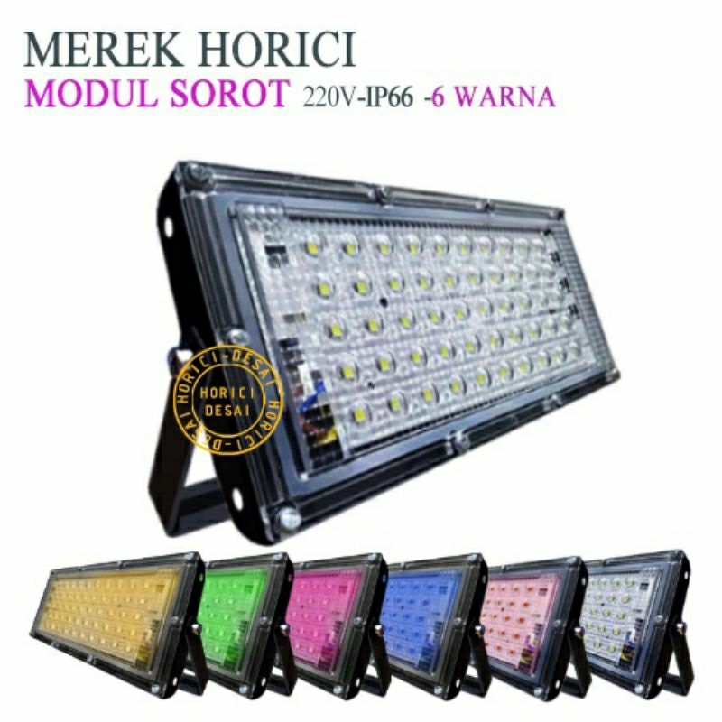 Jual MEREK HORICI ASLI 50 WATT 220V LAMPU SOROT PANEL LED FLOODLIGHT ...