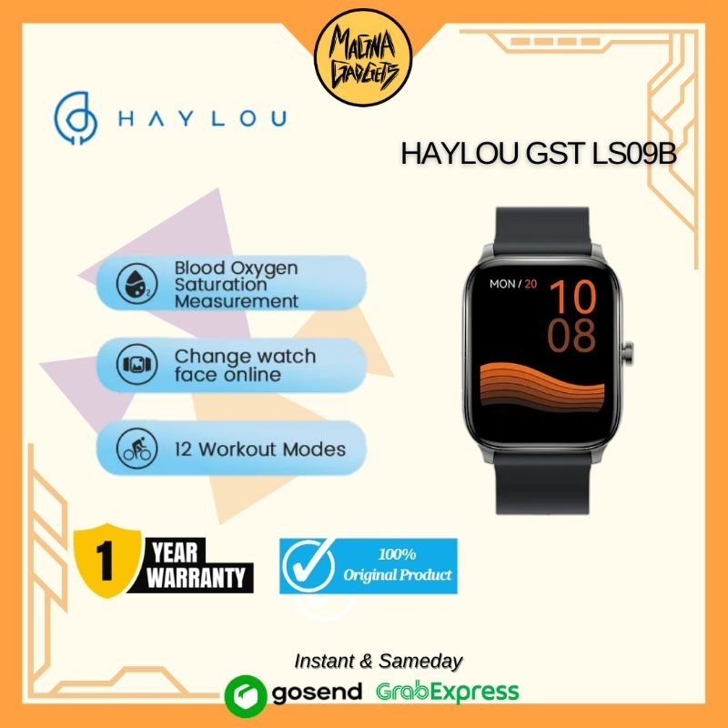 Jual Haylou GST LS09B Smartwatch 1.69" HD Touch Display SpO2 Tracking ...