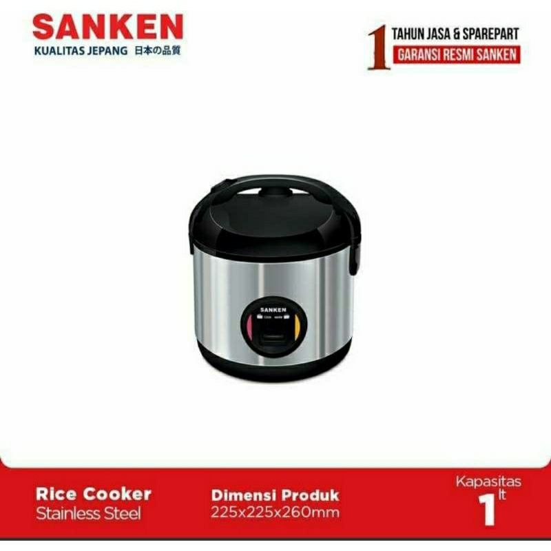 Jual Rice Cooker 1 L Sanken SJ-203 BK Penanak Nasi 6in1 1L Stainless ...