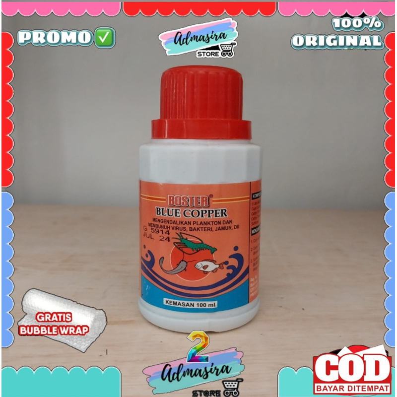 Jual Boster BLUE COPPER 100ml antiseptik Cupri ikan dan udang 100 ml ...