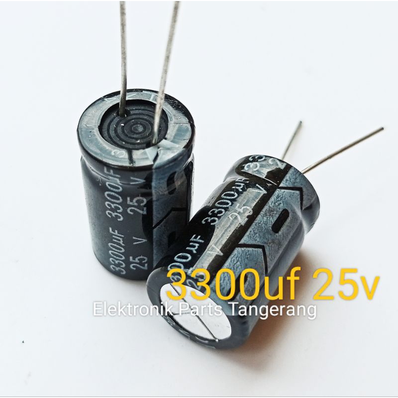 Jual (1 Buah) KAPASITOR ELCO 3300UF 25V CAPACITOR ELCO 3300UF 25V ...