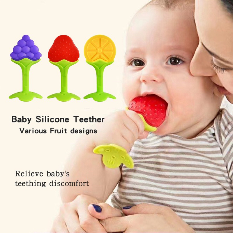 Jual Baby Silicone Teether Bentuk Buah / Gigitan Bayi Bentuk Buah ...