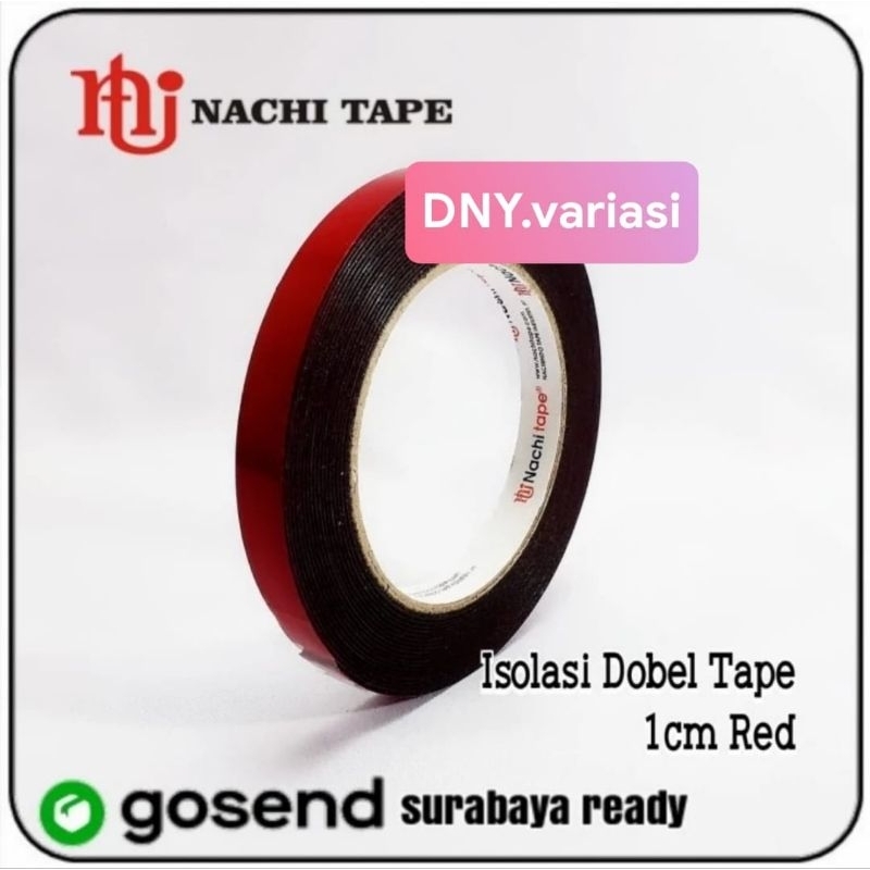 Jual Isolasi bolak balik - Dobel tape merah 1cm | Shopee Indonesia
