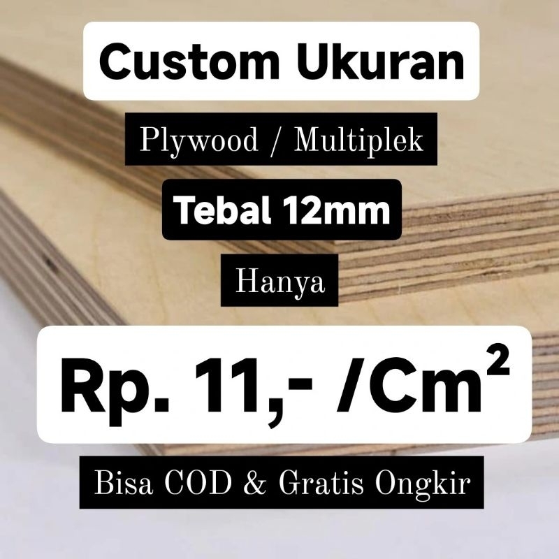Jual Triplek 12mm custom ukuran plywood multiplek meja papan ambalan ...